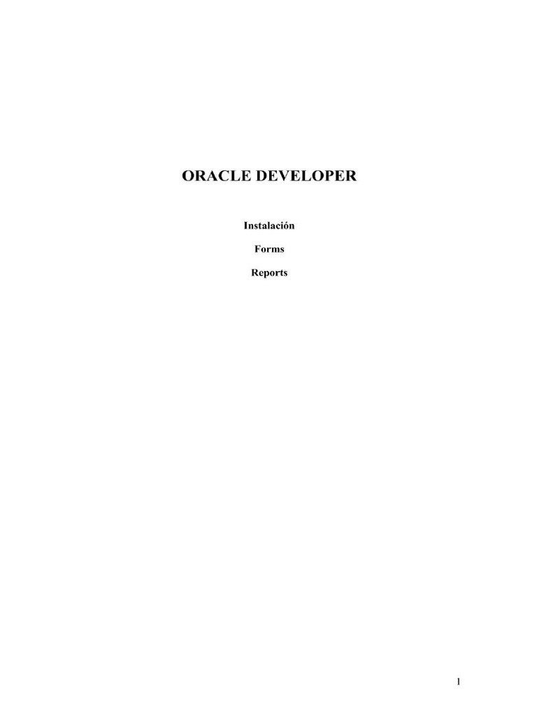 Oracle Forms Developer Reports 6 I | PDF