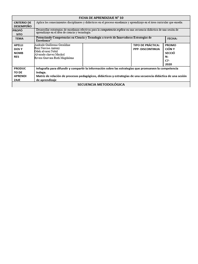 S10 - Ficha de Aprendizaje N°10 | PDF