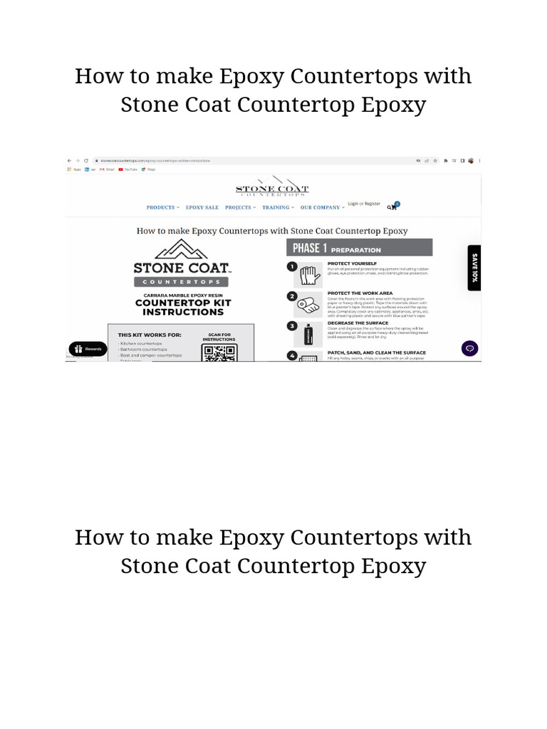 How To Make Epoxy Countertops With Stone Coat Countertop Epoxy | PDF