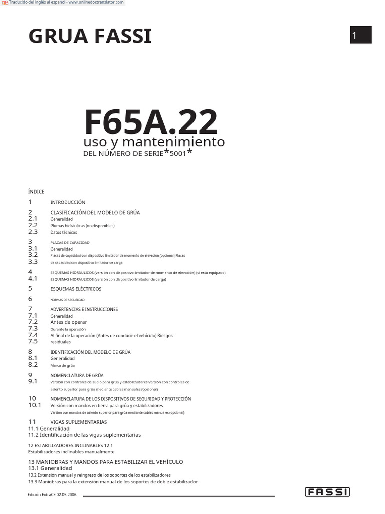 Manualf65a. Español | PDF | Grúa (máquina) | Camión