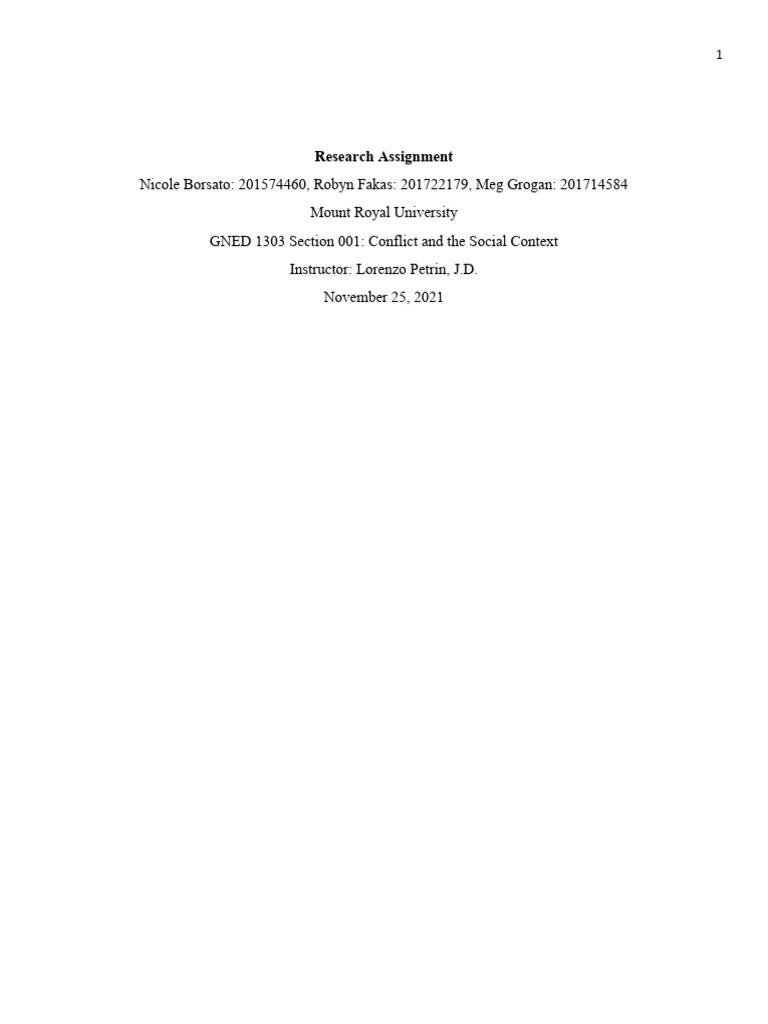 Research Assignment Final | PDF