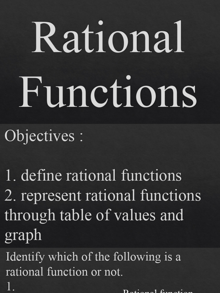 Rational Functions Table of Values | PDF