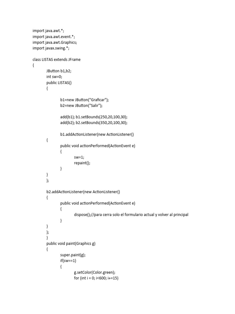 Practica Awt Menu - Listas | PDF