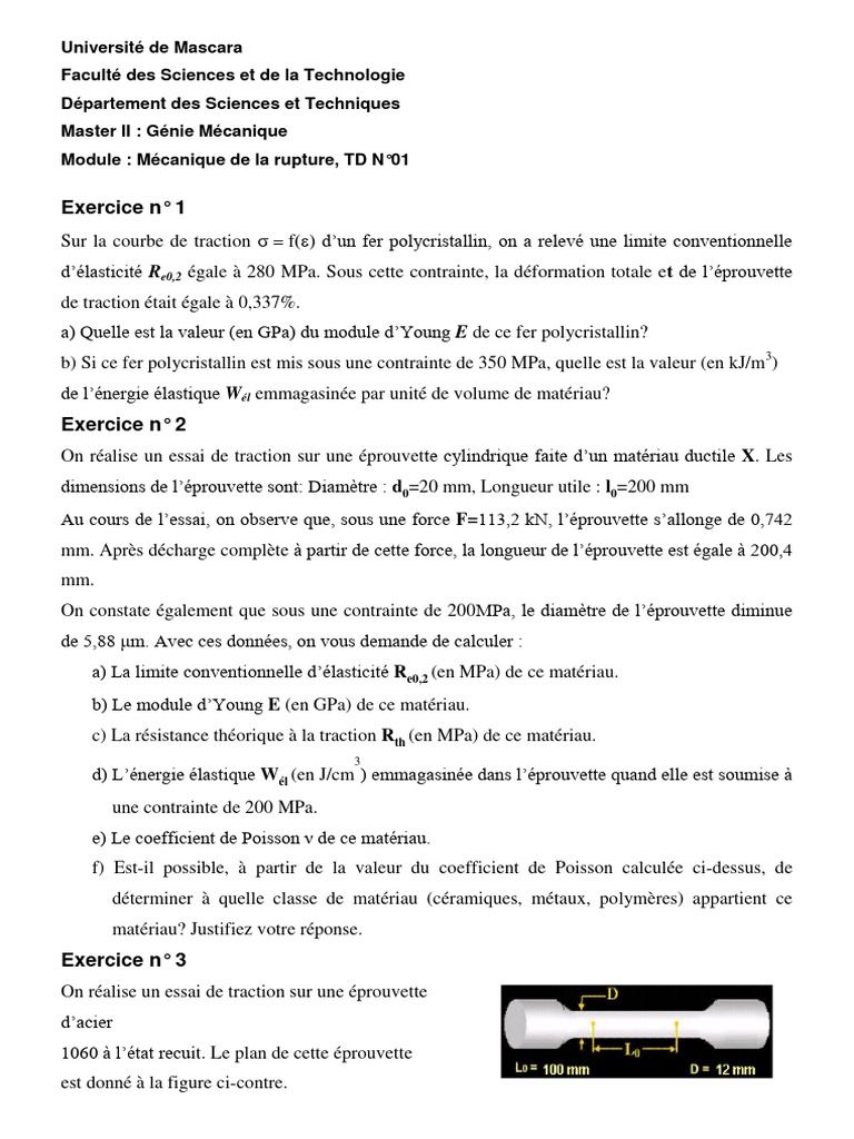 Td N 01 Rappels Et Introduction Pdf