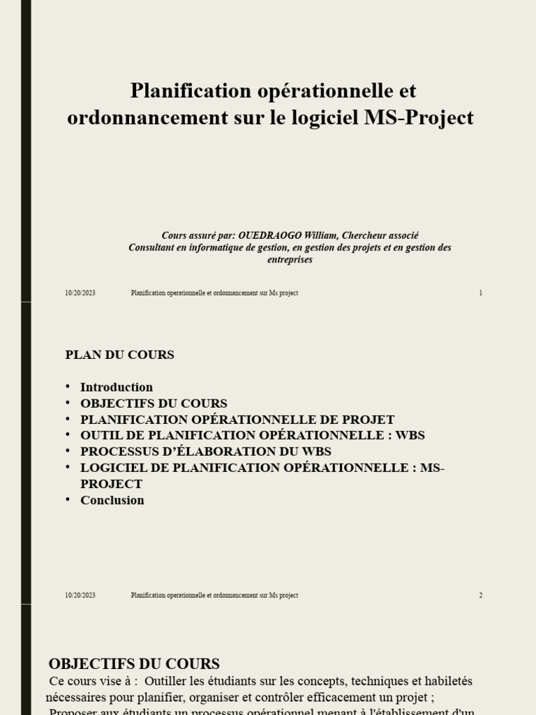 Planification Operationnelle Et Ordonnancement | PDF | Art
