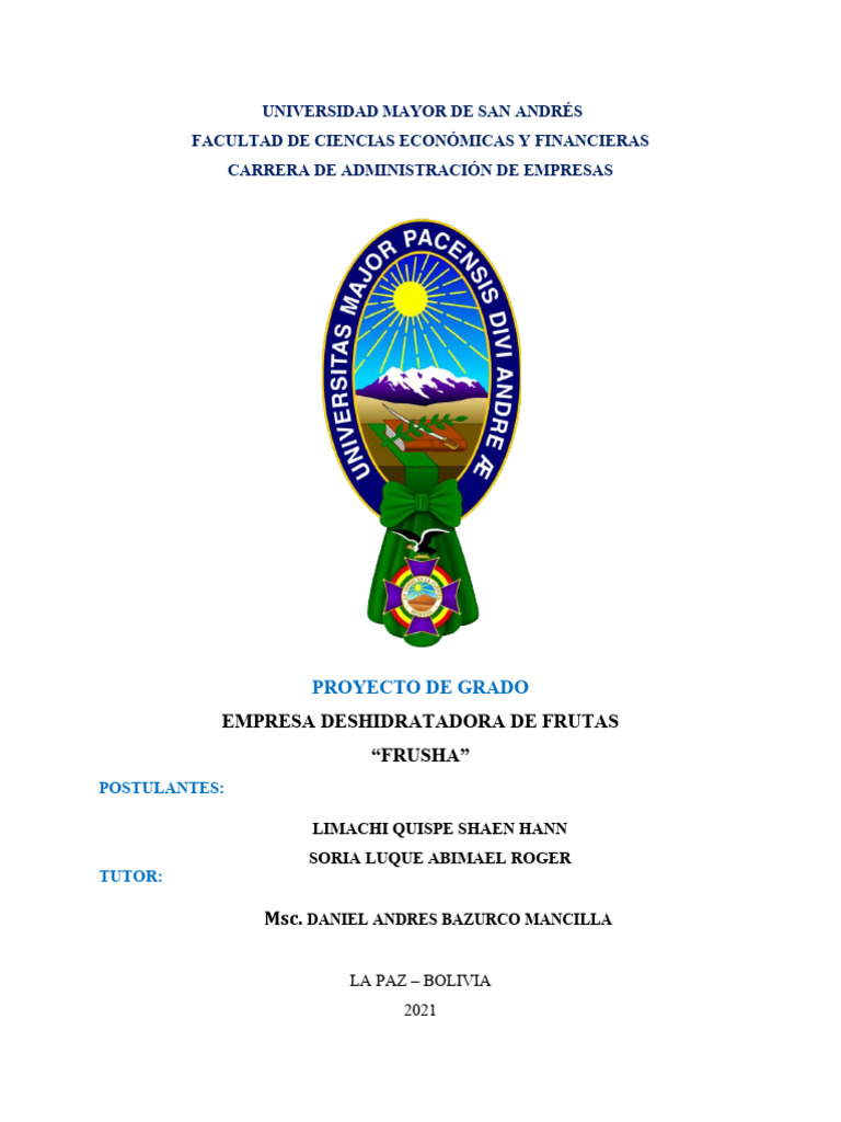Proyecto de Frutas Deshidratadas Frusha | PDF | Negocios