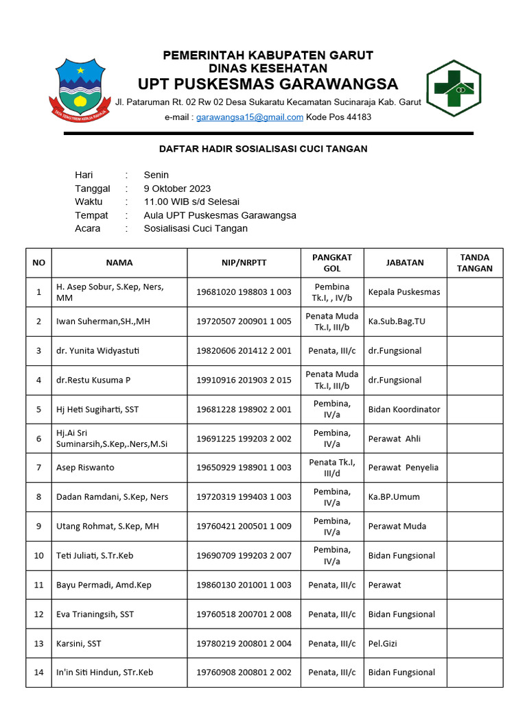 Daftar Hadir | PDF