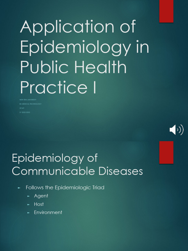 Application of Epidemiology To Public Health Practice | PDF | Self ...