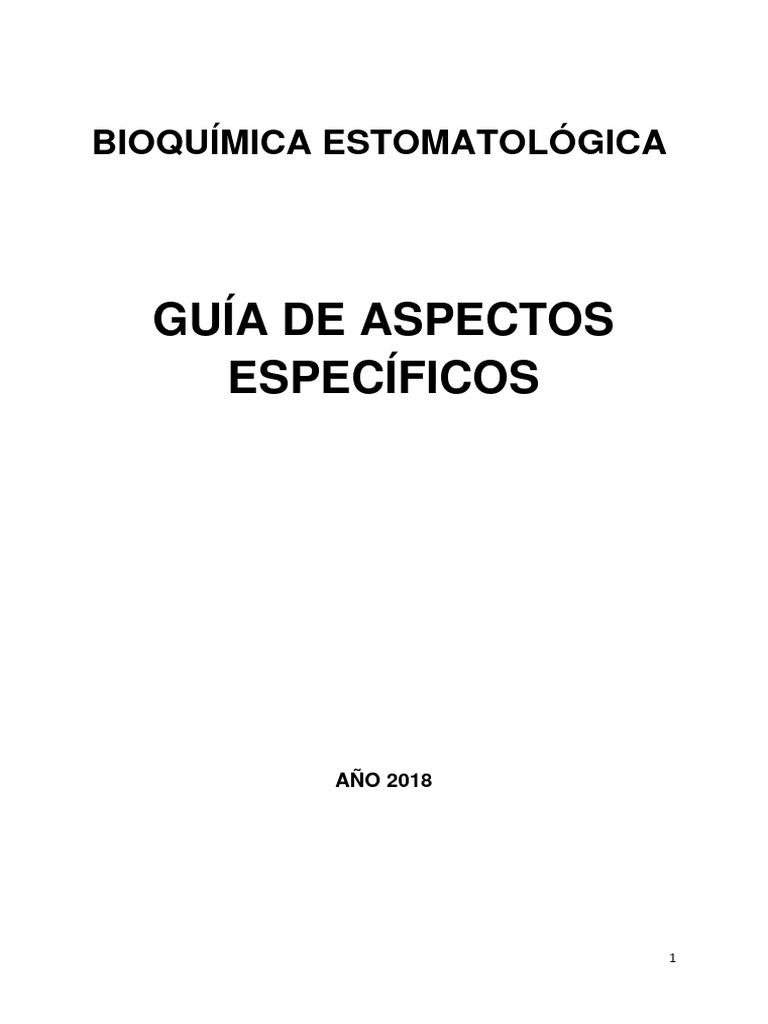 Bioquimica II-guia de Aspectos Especificos-2018 | PDF
