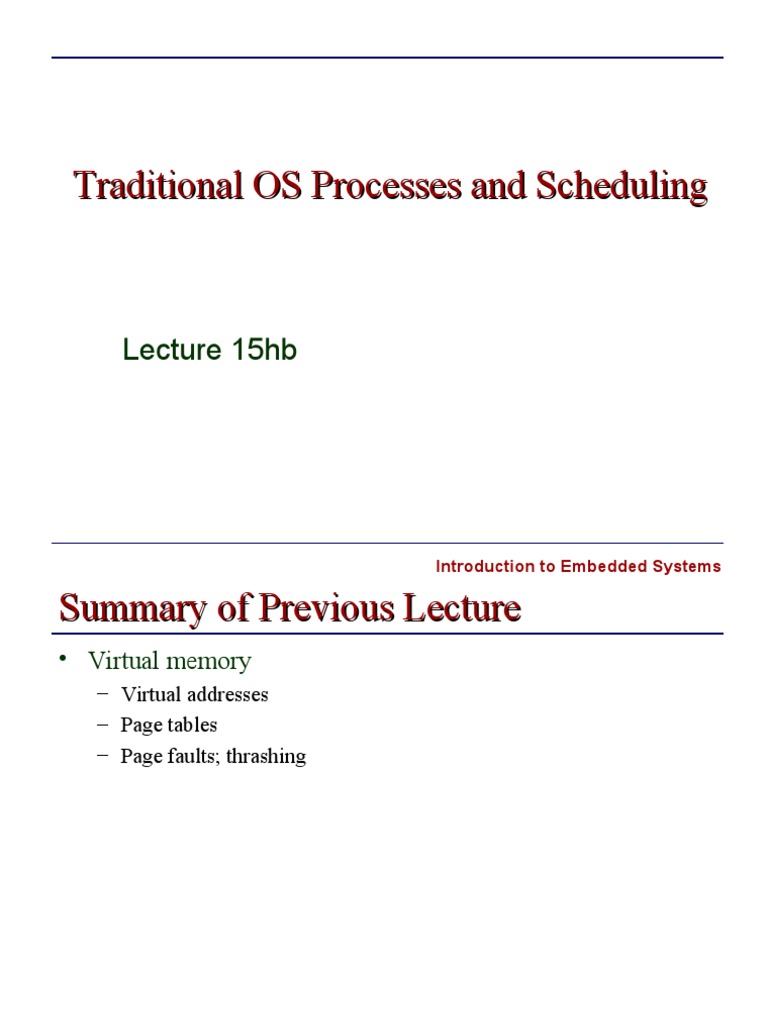 15 Trad Sched | PDF | Scheduling (Computing) | Thread (Computing)