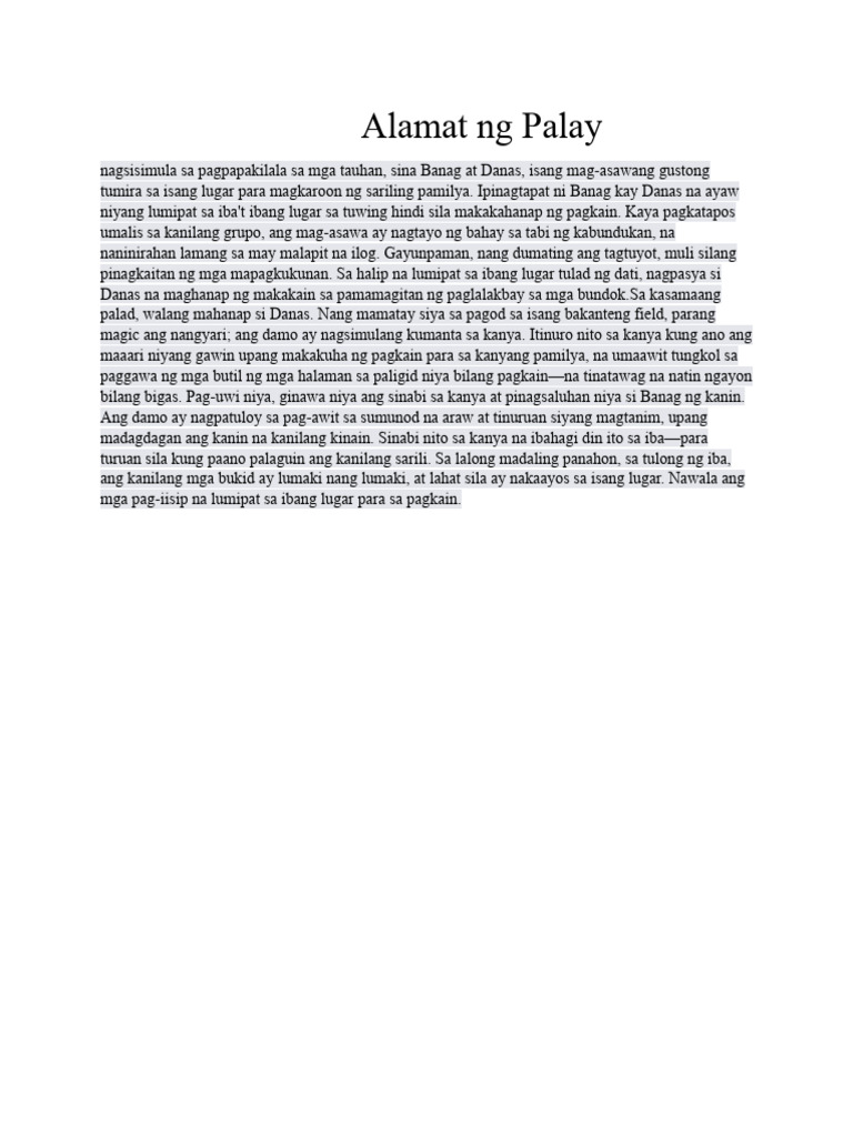 Dll Matatag Filipino 7 Quarter 2 Alamat Ng Palay Printable