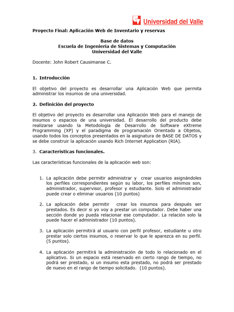 Proyecto BASE DE DATOS 2023 DIU | PDF