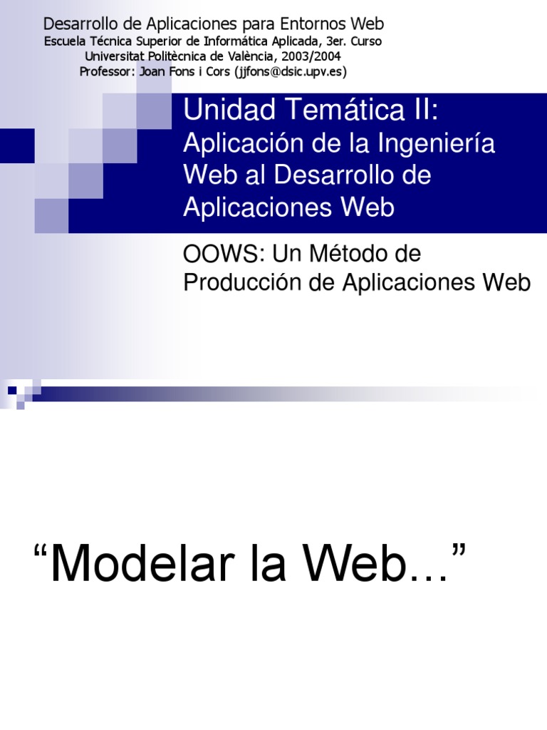 OOWS | PDF | Aplicación web | Hipervínculo