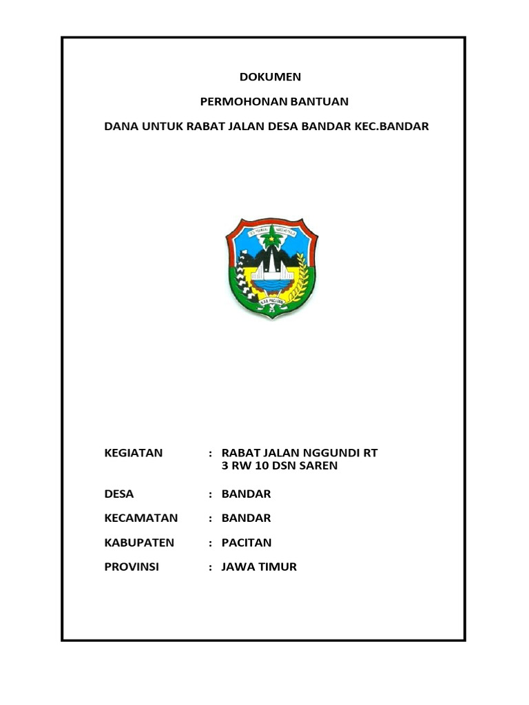 PROPOSAL RABAT COR RT 3 RW 10 SAREN | PDF