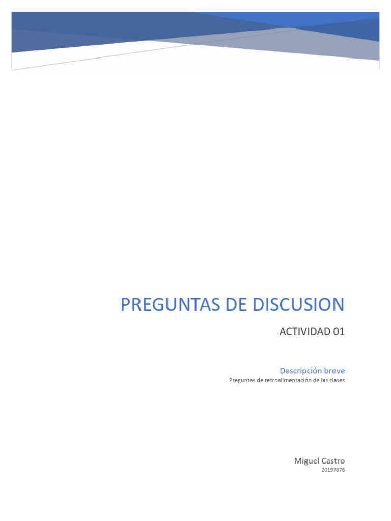 Preguntas de Discusion | PDF | Crecimiento personal y profesional ...