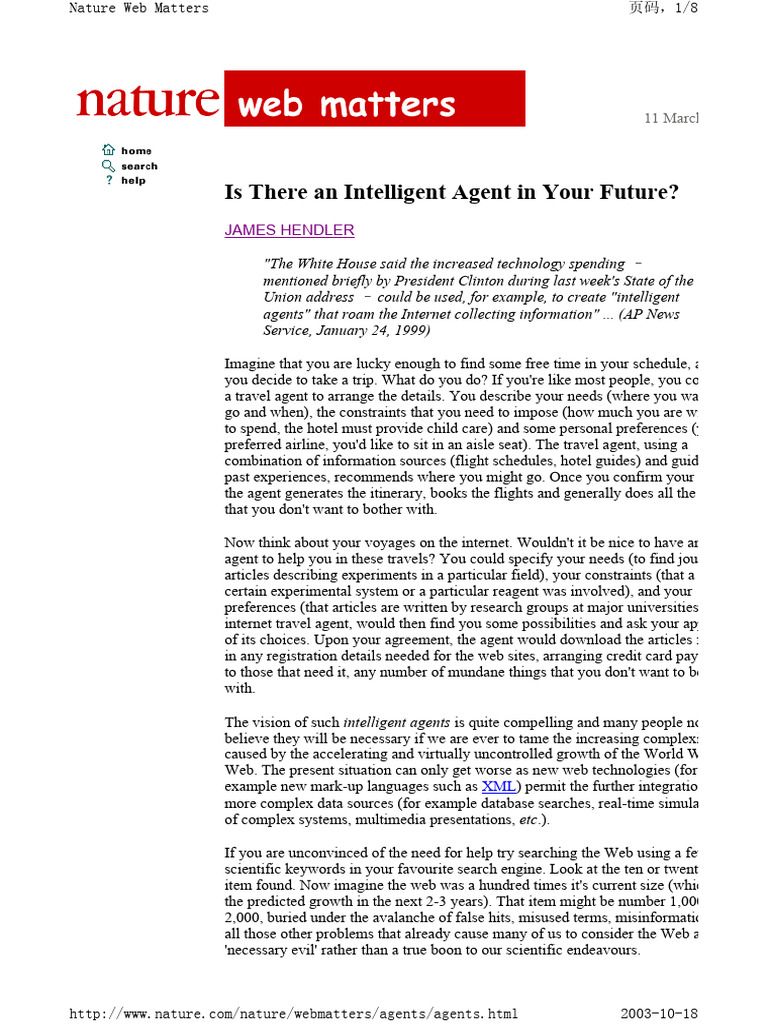 Agents | PDF | Internet & Web | World Wide Web