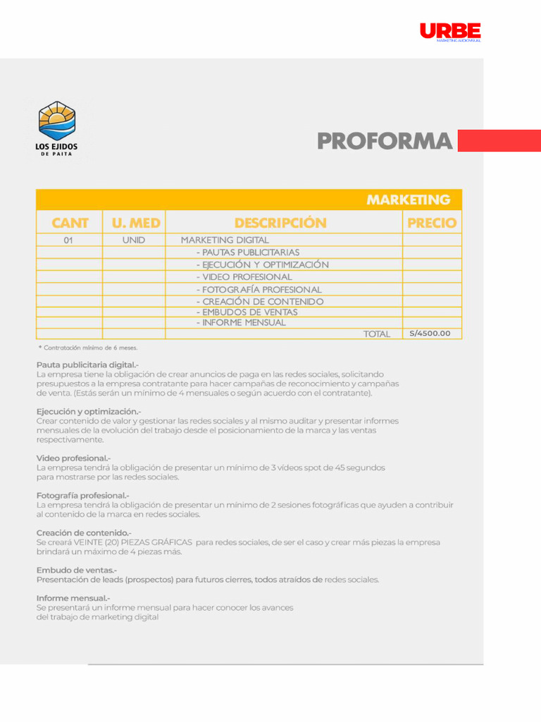 Proforma - Ejidos de Paita | PDF