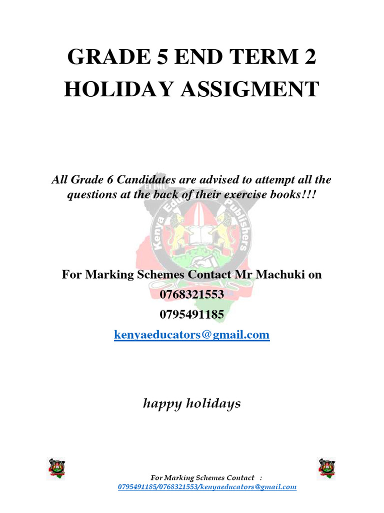 Grade 5 End Term 2 Holiday Assignment | PDF | Jesus | Agriculture
