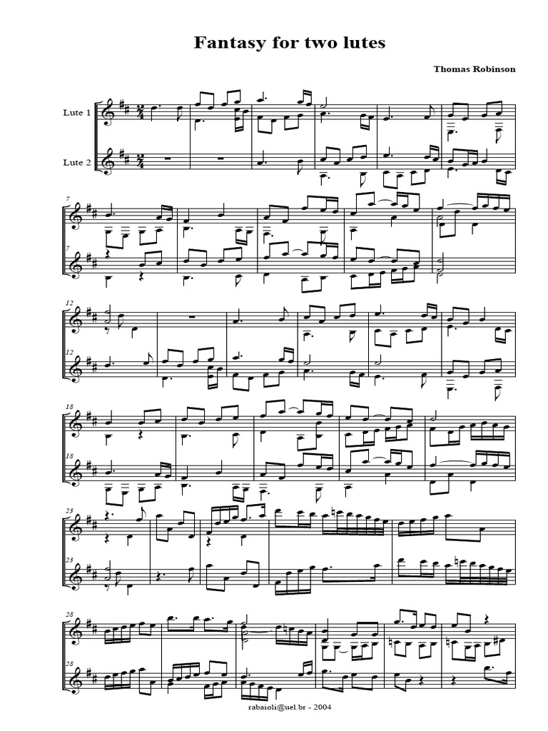Fantasy For Two Lutes | PDF