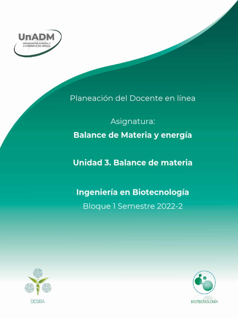 Bi Bbme 2202 B1 001 - U3 | PDF | Reactor Quimico | Estequiometría