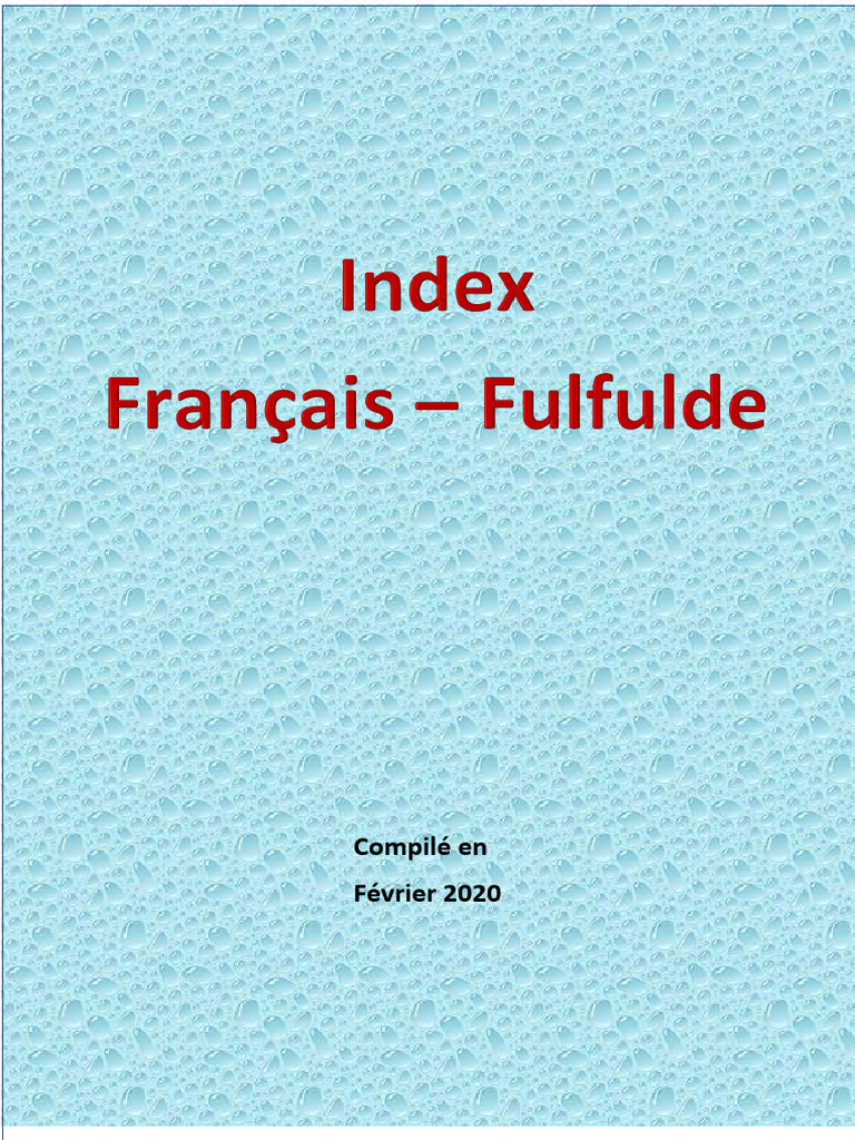 03 Fulfulde - Index (Francais) | PDF