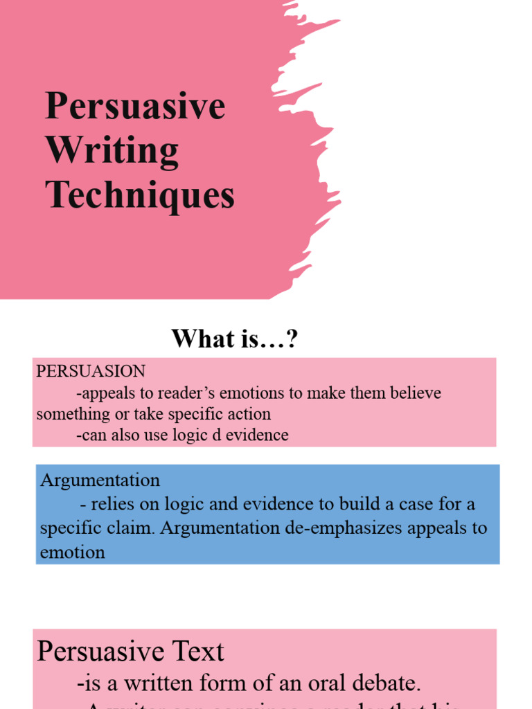 Persuasive Writing Techniques | PDF