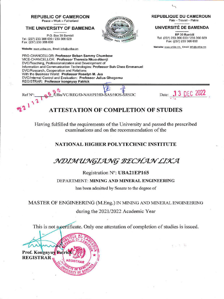 Master of Engineering Completion Attestation | PDF