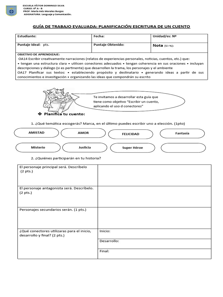 escritura de un cuento aplicando reglas | PDF | Cuentos