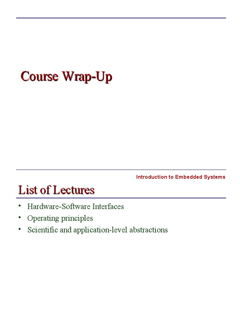 25 Wrapup | PDF | Embedded System | Scheduling (Computing)