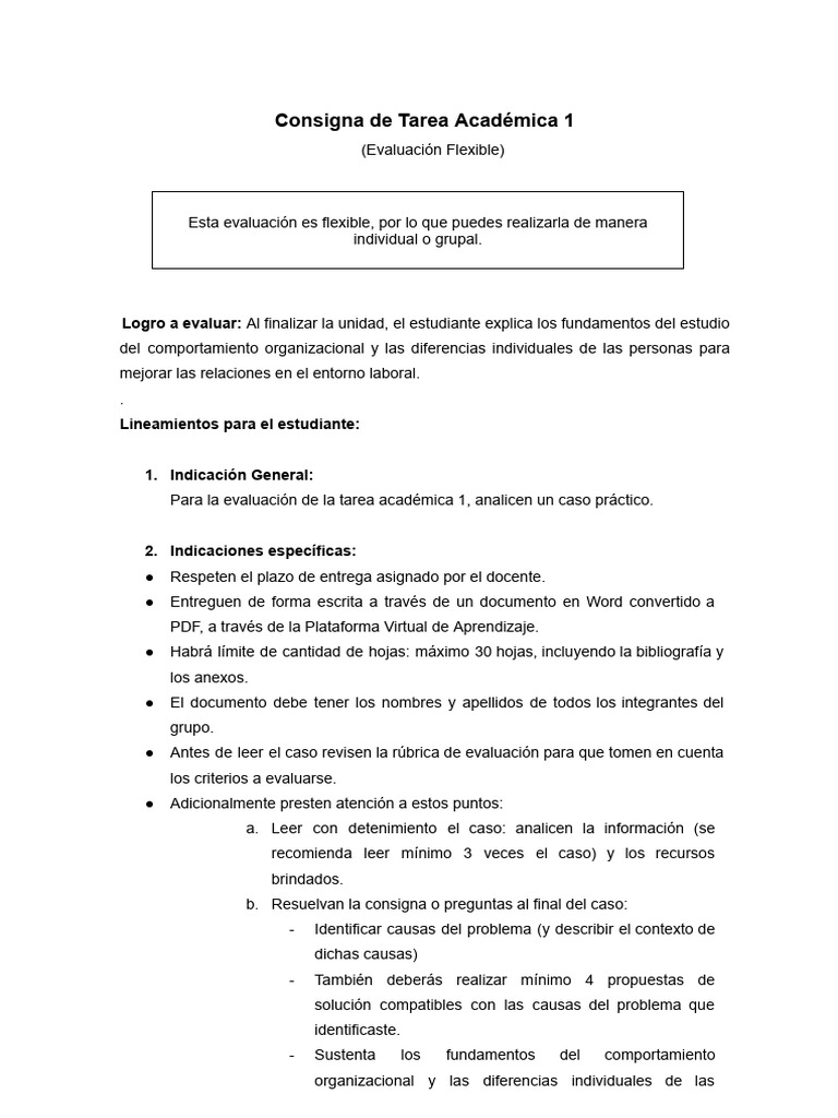Consigna TA1 | PDF | Evaluación | Aprendizaje
