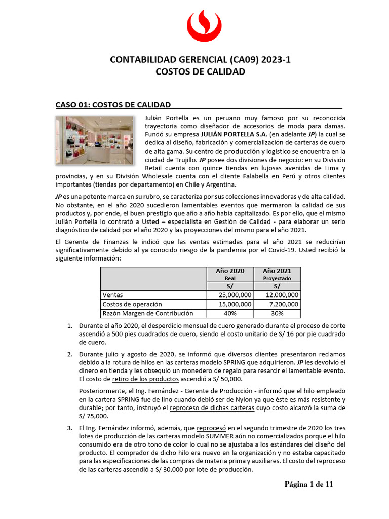 Ca09 - PD - Costos Calidad | PDF | Finanzas y dinero
