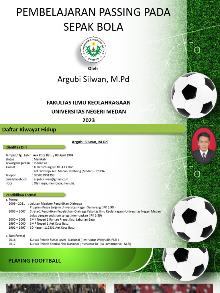 Pembelajaran Passing Pada Sepak Bola | PDF