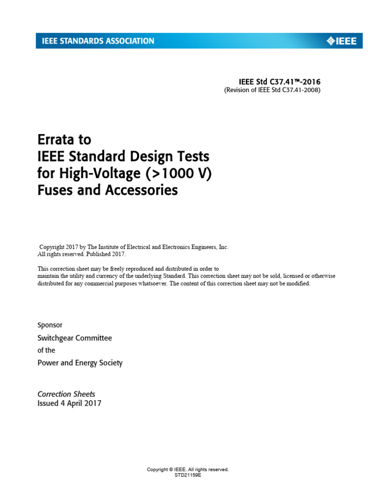 IEEE C37.41a-2016 | Download Free PDF | Fuse (Electrical ...