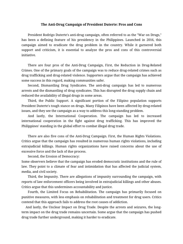 The Anti Drug Campaign Pdf