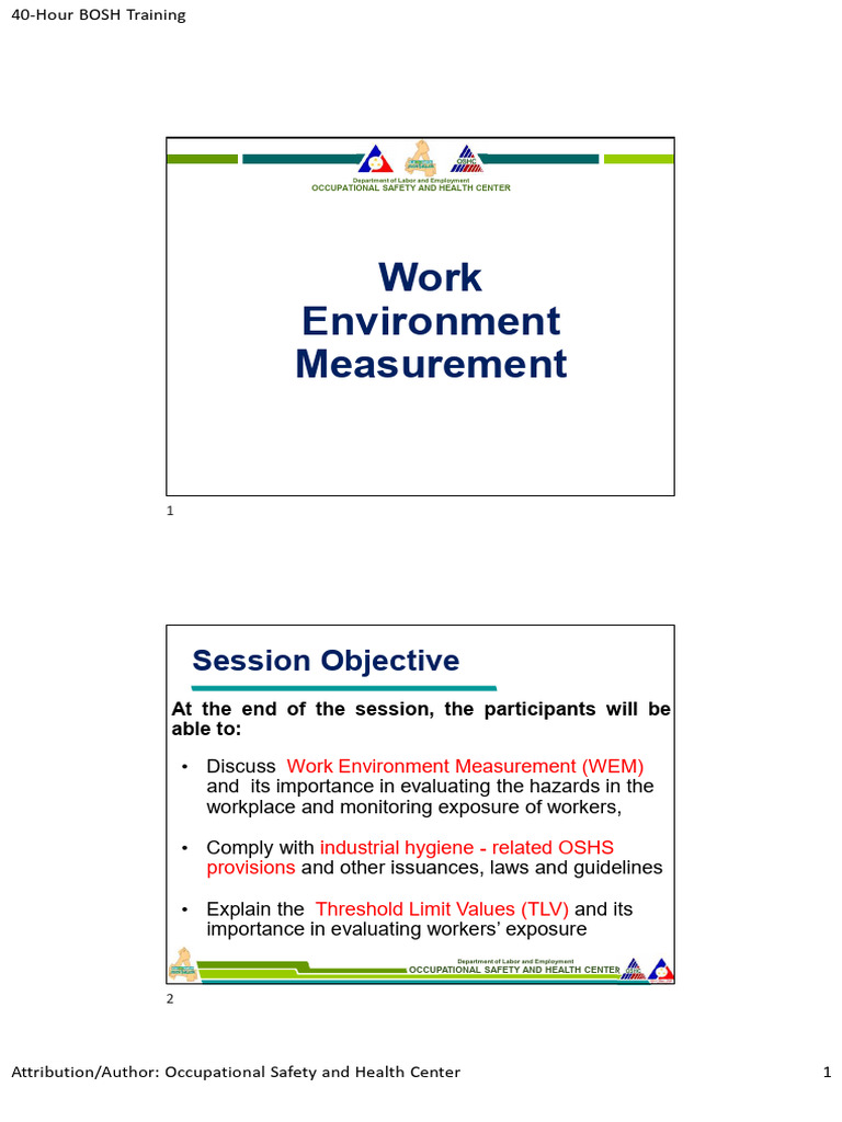 Work Environment Measurement Guidelines | PDF