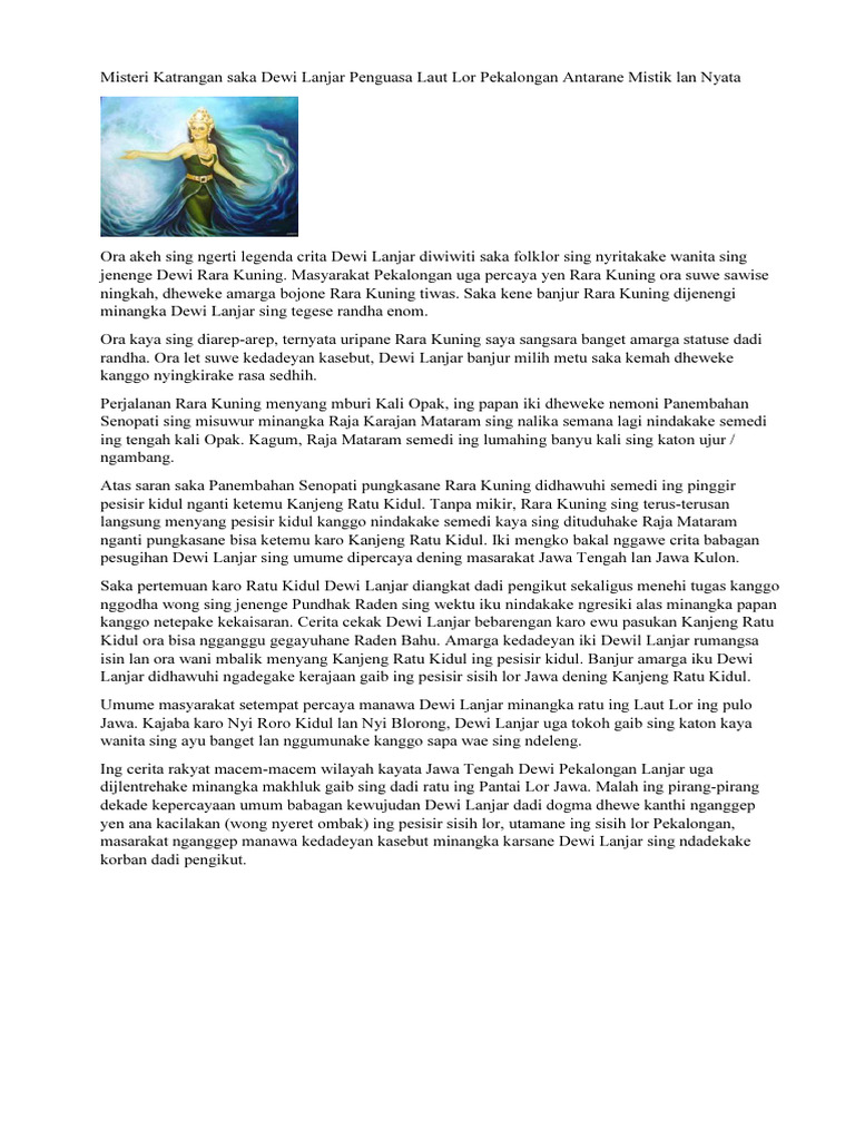 Misteri Dewi Lanjar Bahasa Jawa | PDF