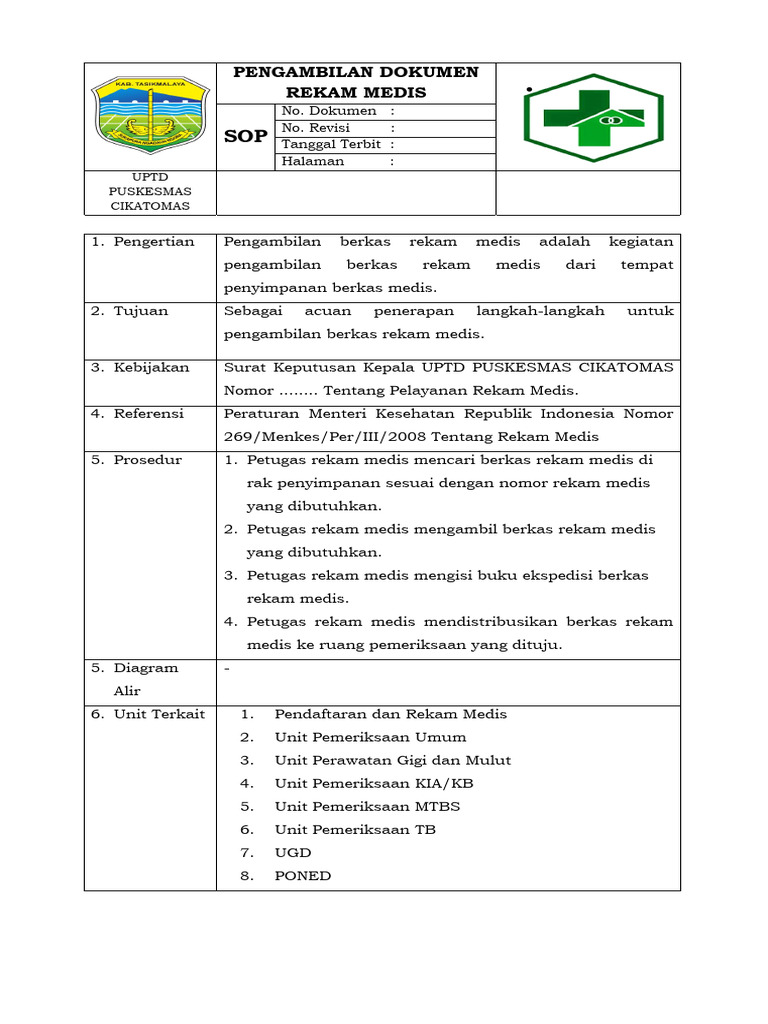 Sop Pengambilan Berkas Rekam Medis (2 | PDF