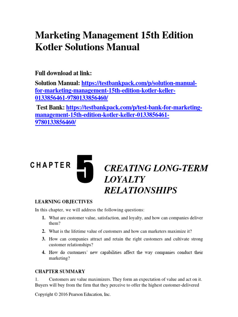 Marketing Management 15th Edition Kotler Solutions Manual 1 | PDF ...