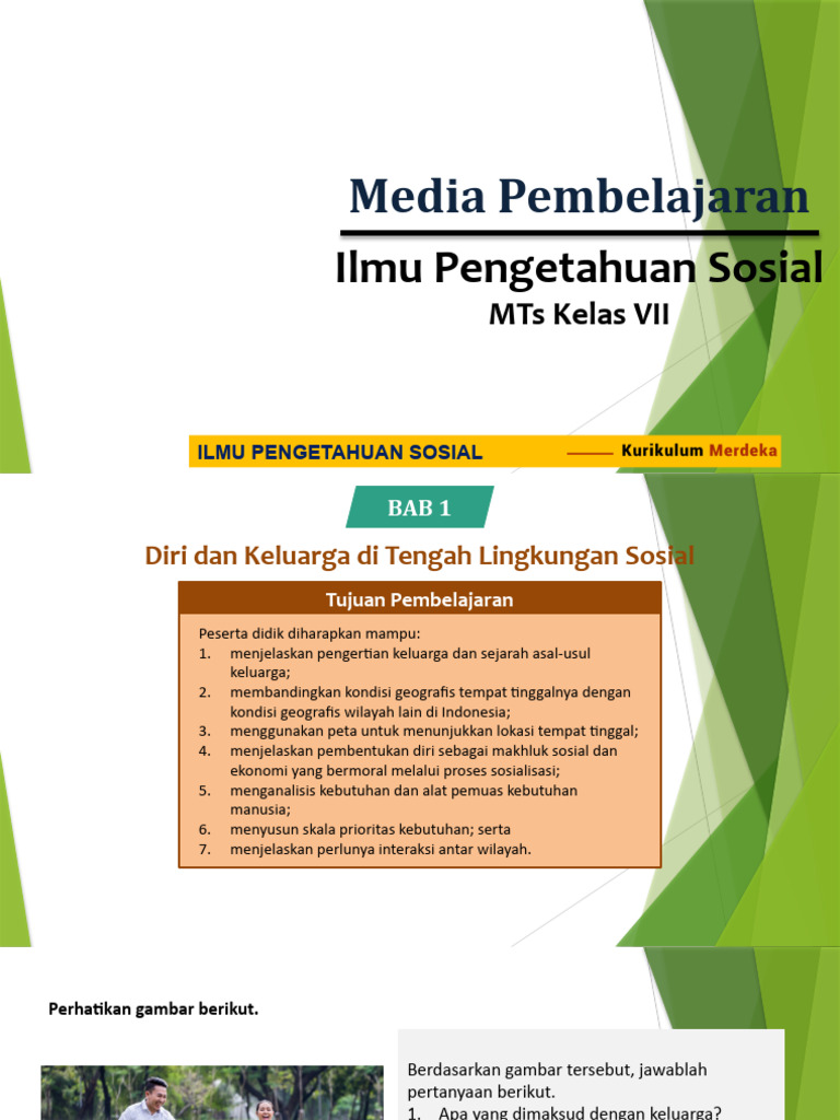 IPS MTs Kelas VII - Bab 1 Diri Dan Keluarga Di Tengah Lingkungan Sosial | PDF