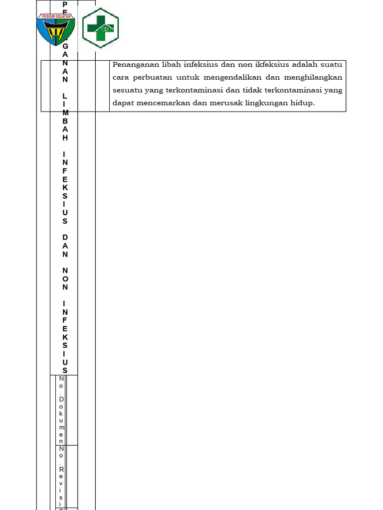 Sop Penanganan Limbah Infeksius Dan Non Infeksius | PDF