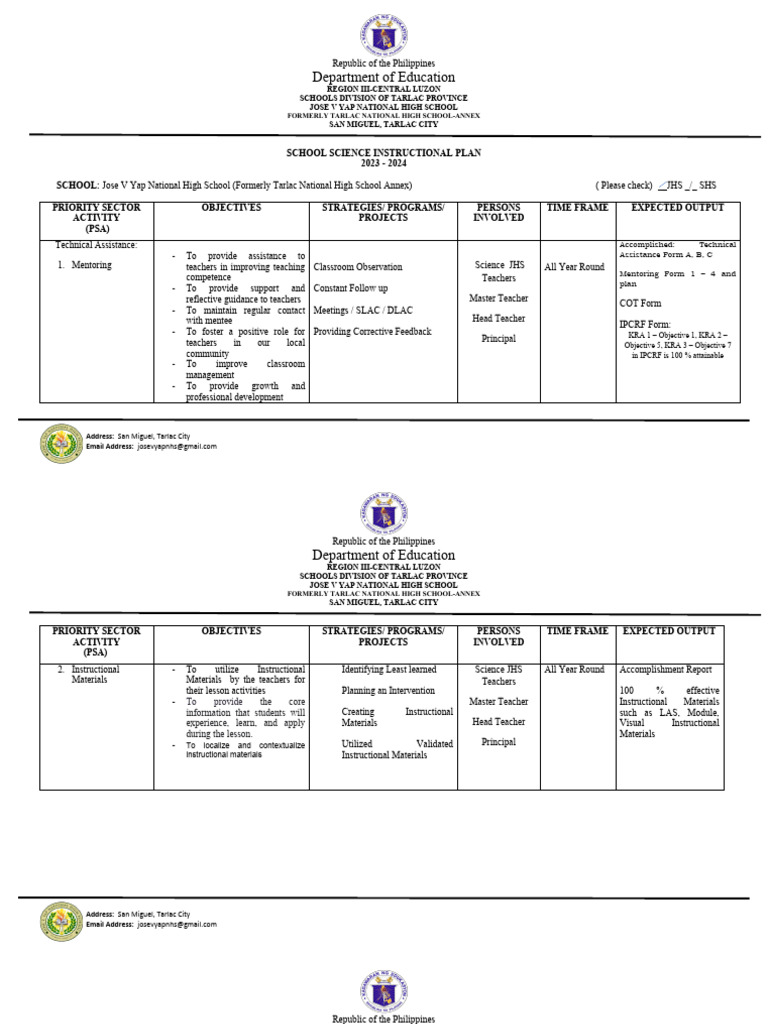 Batay Action Plan Master Teacher | PDF