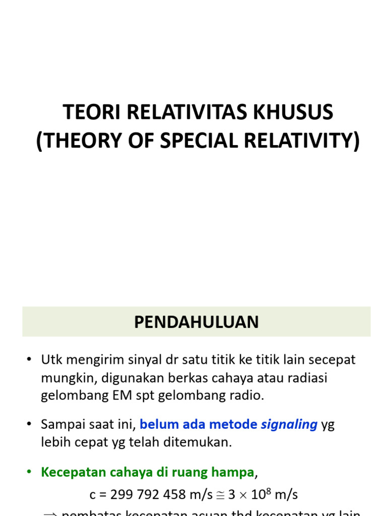 3-4-Teori Relativitas Khusus | PDF