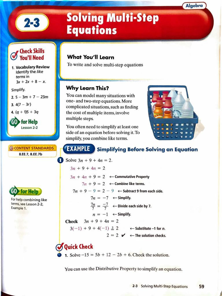 c3 Lesson 2-3 | PDF | Equations | Mathematics