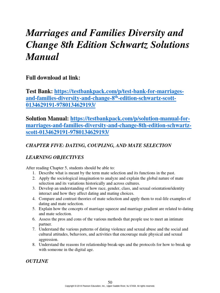 Marriages and Families Diversity and Change 8th Edition Schwartz Solutions Manual 1 | Download ...