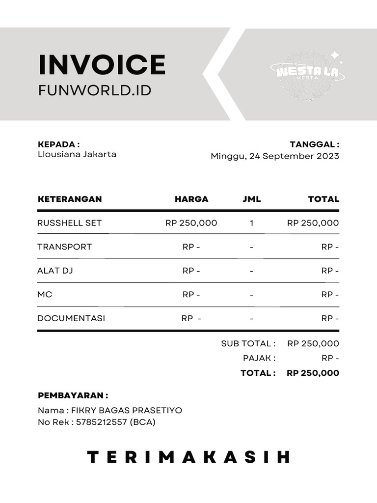 Revisi Llousiana Inv | PDF