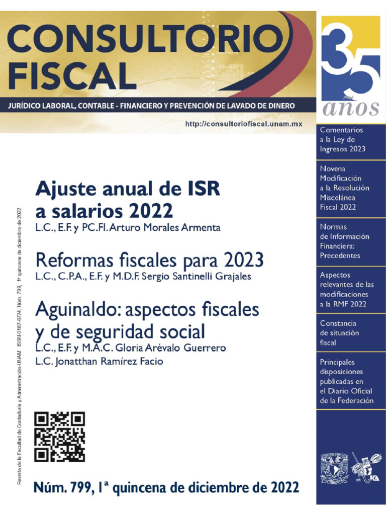 Consultorio Fiscal 799 | PDF | Impuesto sobre la renta | Impuestos