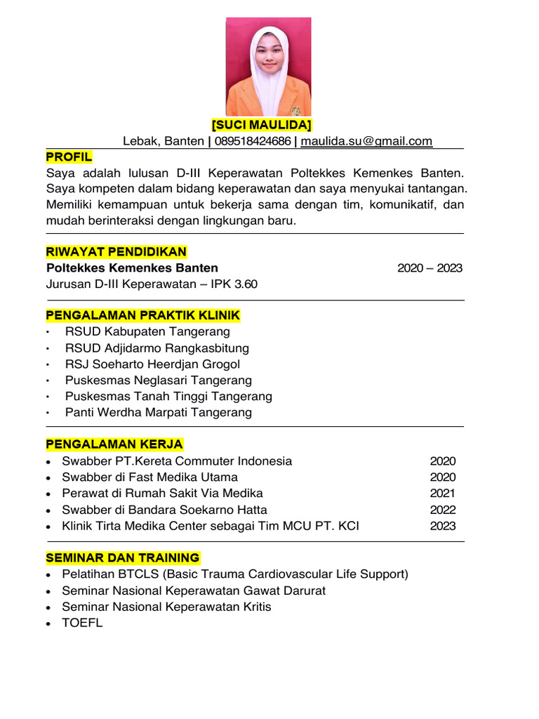 CV.Suci Maulida 2023 | PDF