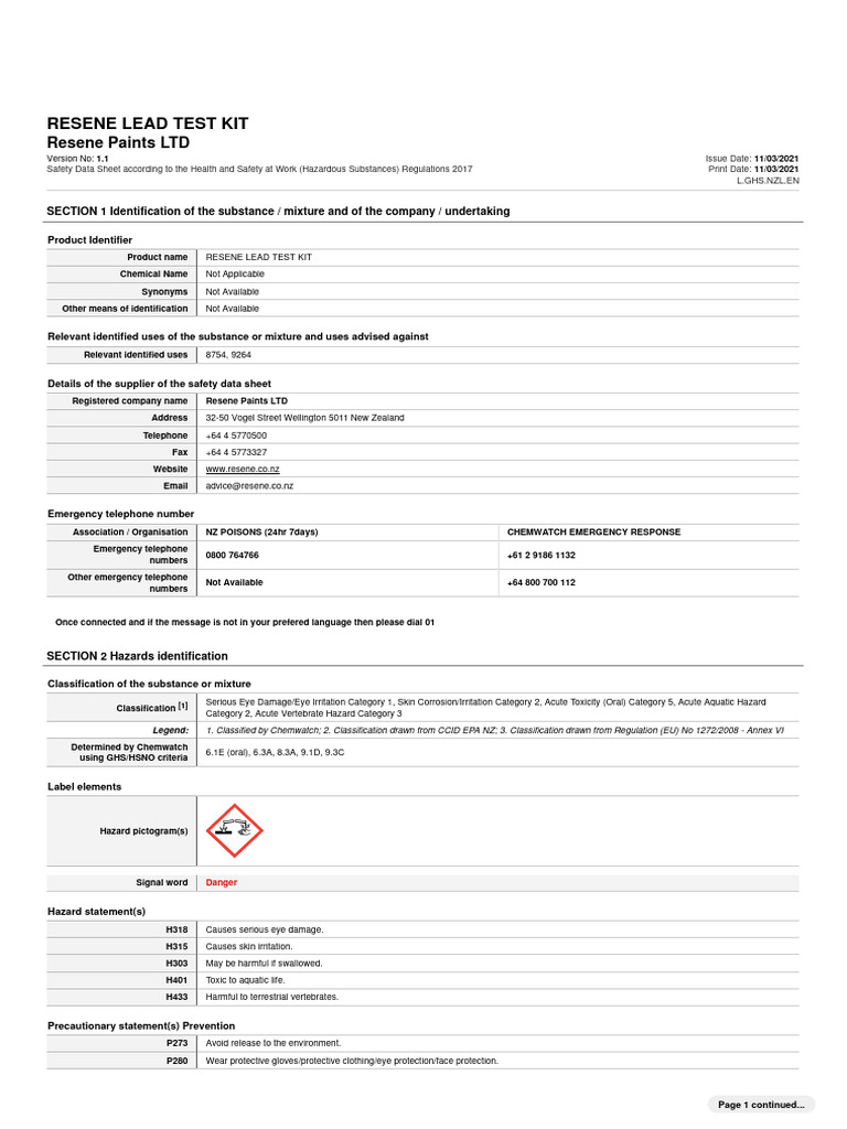 Lead Test Kit | PDF | Wellness