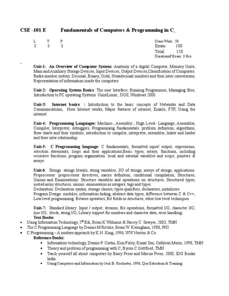 FOCP | PDF | C (Programming Language) | Data Type