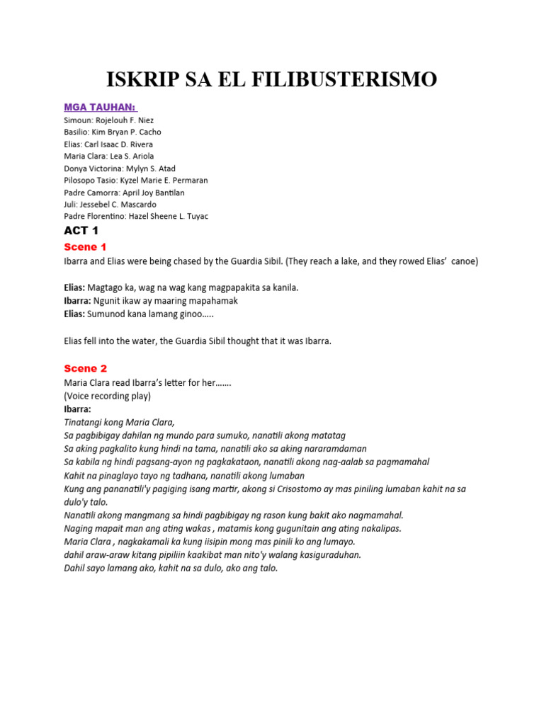 Iskrip Sa El Filibusterismo | PDF